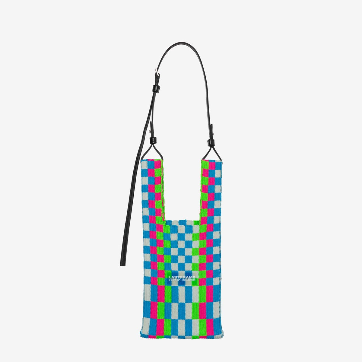 MULTI ICHIMATSU MARKET BAG SMALL / MULTI (NEON PINK_NEON GREEN_NEON BL ...