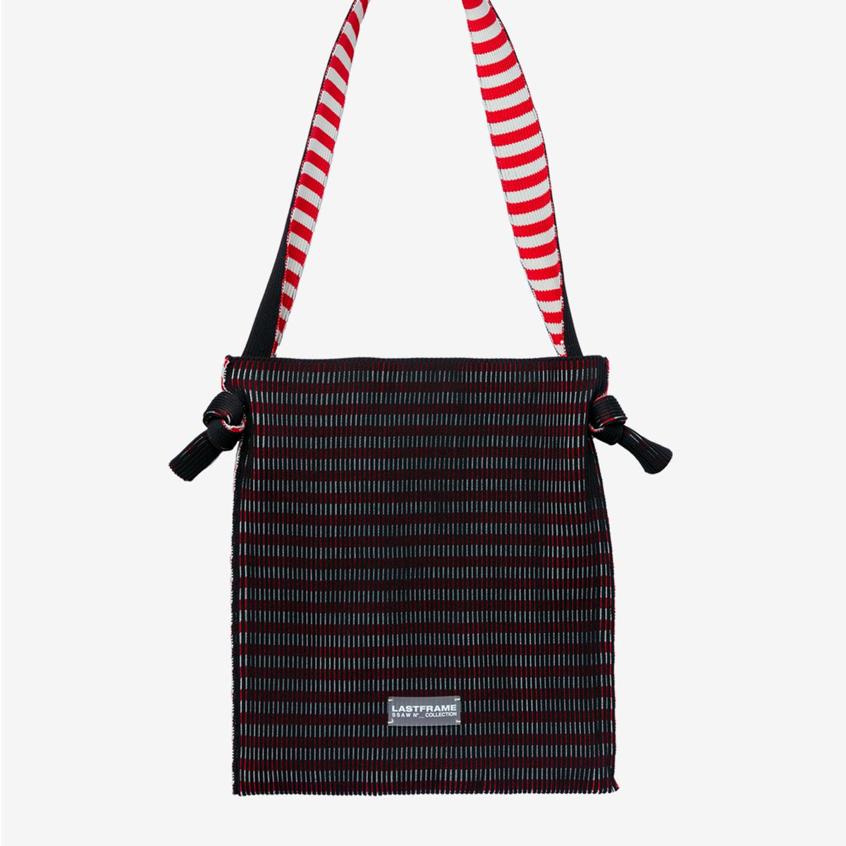 KASANE REVERSIBLE ST MUSUBI STRIPED TOTE / BLACK × RED – LASTFRAME
